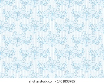 Seamless Blue Floral Lace Pattern On Stock Vector (Royalty Free ...