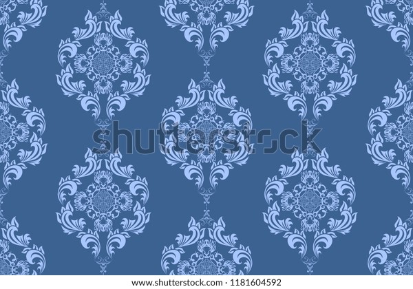 Seamless Blue Floral Wallpaper Pattern Floral Stock Vector (Royalty ...