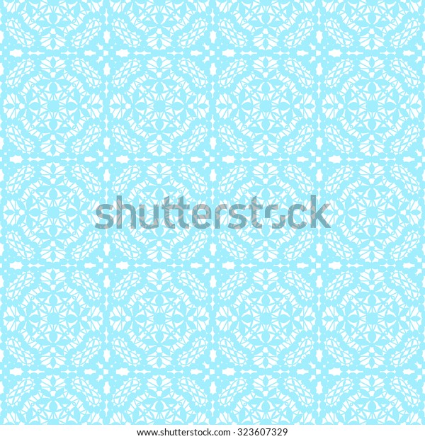 Seamless Blue Lace Pattern On White Stock Vector (Royalty Free) 323607329