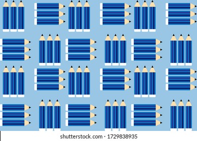 Seamless Blue Pencil Wallpaper Background Your Stock Vector (Royalty ...