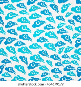 Seamless Blue Swirl Ornament Pattern Stock Vector (Royalty Free ...