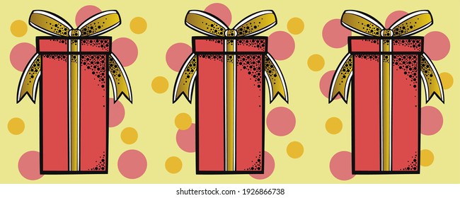 Seamless Border Red Gift Boxes On Stock Vector (Royalty Free ...