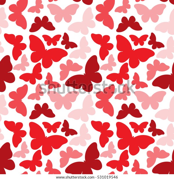 Seamless Butterfly Pattern Shades Red Vector Stock Vector (Royalty Free ...