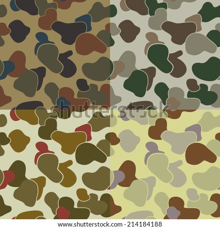 Seamless Camouflage Background Pattern Auscam Camo Stock Vector ...