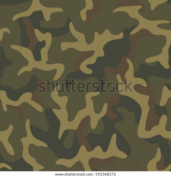 Seamless Camouflage Pattern Khaki Texture Vector 库存矢量图（免版税）592368272 ...