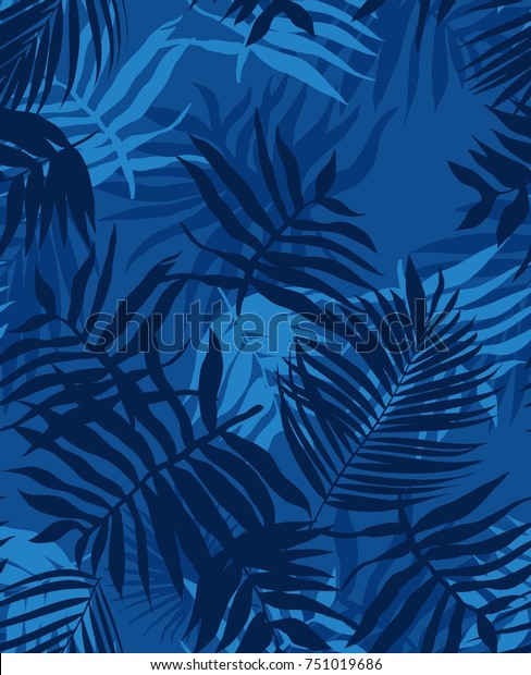 Seamless Camouflage Pattern Palm Leaves Stok Vektör (Telifsiz ...