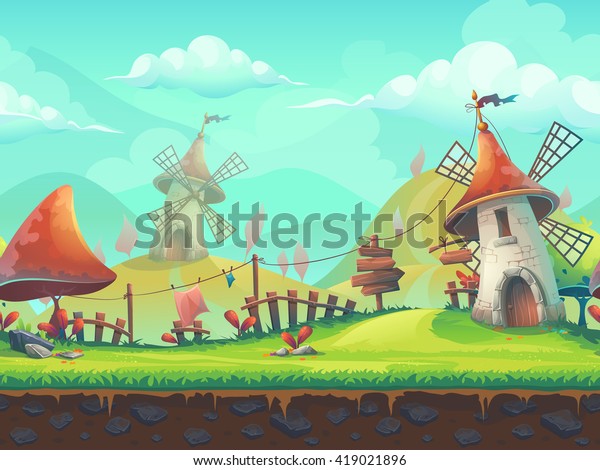 Seamless Cartoon Stylized Vector Illustration On Stock Vector (Royalty ...