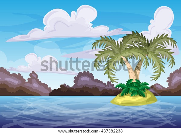 Seamless Cartoon Vector Island Separated Layers Stock Vector (Royalty ...
