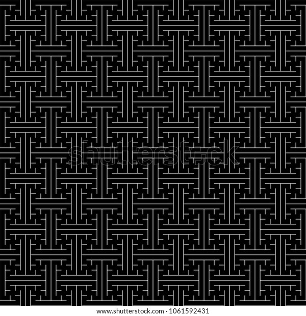Seamless Chinese Sayagata Pattern Repeated Interlocking Stock Vector ...