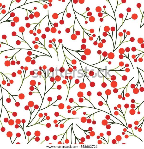 Seamless Christmas Background Berries Design Stock Vector (Royalty Free ...