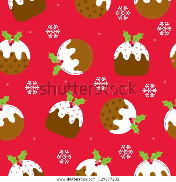 Seamless Christmas Background Pudding Design Stock Vector (Royalty Free ...