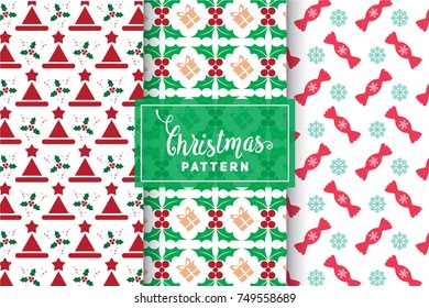 Seamless Christmas Patterns Simple Minimalist Designs Stock Vector ...