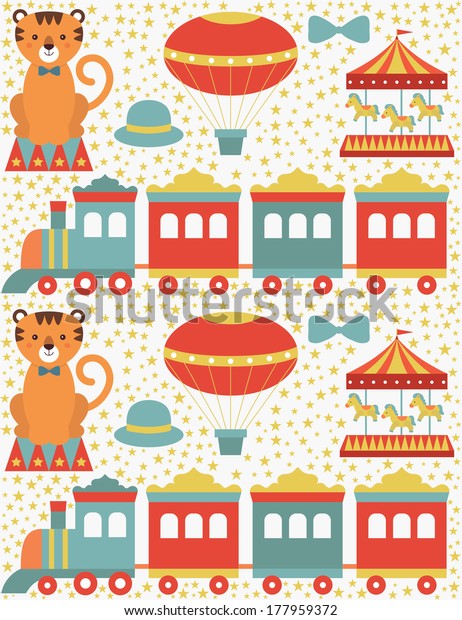 Seamless Circus Pattern Design Vector Illustration Stock Vector ...