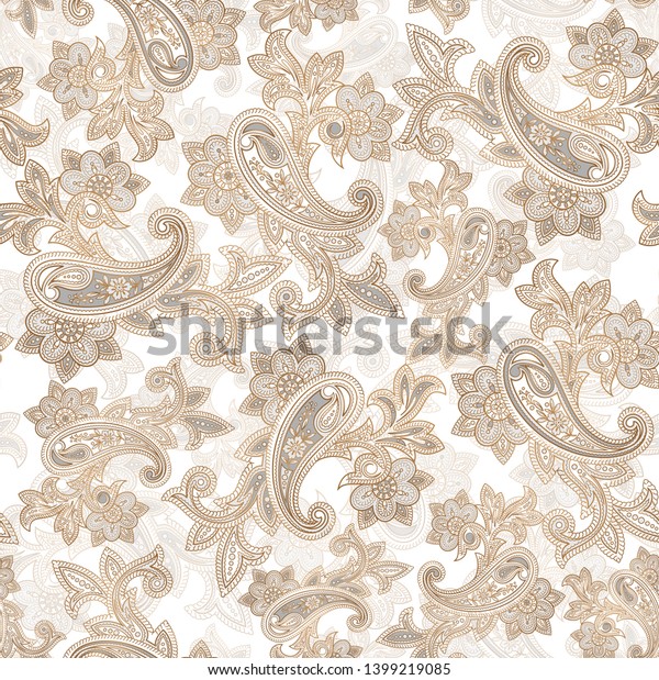 Seamless Classic Gold Paisley Pattern Can Stock Vector (Royalty Free ...