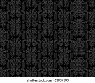Seamless Classical Black Wallpaper Stock Vector (Royalty Free) 63937393 ...