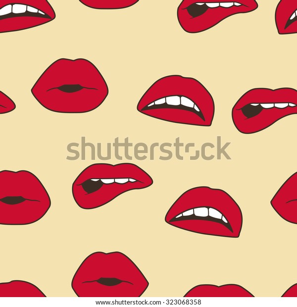 Seamless Colorful Background Lips Stock Vector (Royalty Free) 323068358