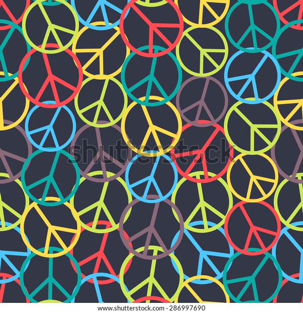 Seamless Colorful Background Made Peace Sign Stock Vector (Royalty Free ...