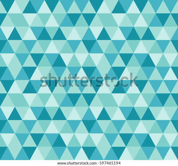 Seamless Colorful Geometric Background Triangles Turquoise Stock Vector ...
