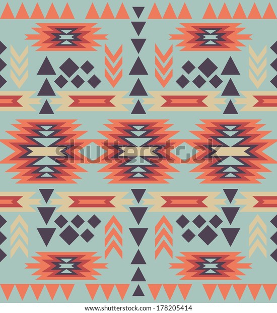 Seamless Colorful Navajo Pattern Stock Vector (Royalty Free) 178205414 ...