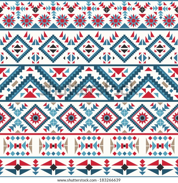 Seamless Colorful Navajo Pattern Stock Vector (Royalty Free) 183266639 ...