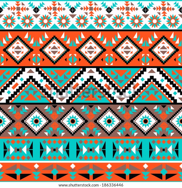 Seamless Colorful Navajo Pattern Stock Vector (Royalty Free) 186336446