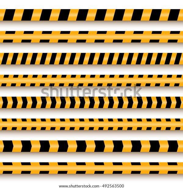 Seamless Construction Police Stop Tape Lines Stock Vector (Royalty Free ...