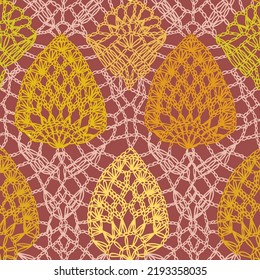 Seamless Crochet Pattern Mosaic Lace Texture Stock Vector (Royalty Free ...