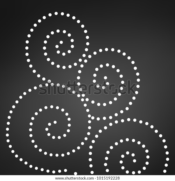 Seamless Curly Dot Pattern Black Background Stock Vector (Royalty Free ...