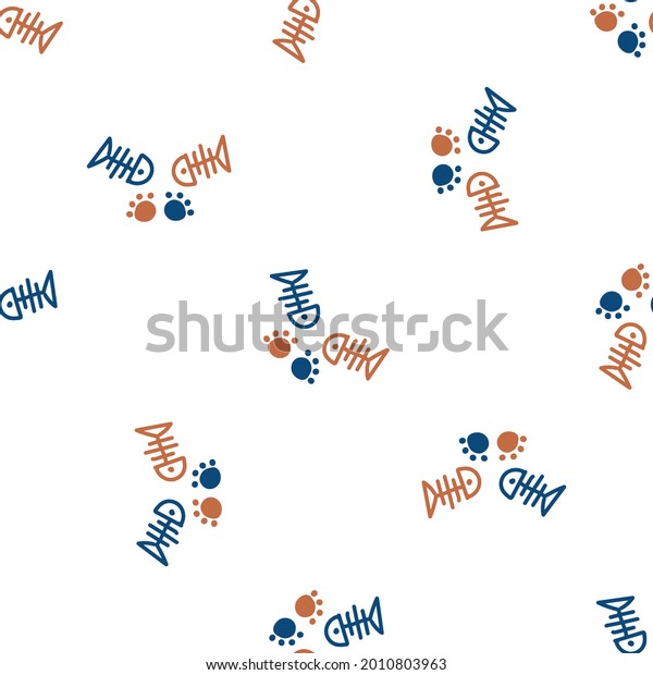 Seamless Cute Cartoon Fish Skeleton Doodle Stock Vector (Royalty Free ...
