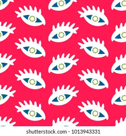 Seamless Cute Eyes Pattern Cartoon Pink Stock Vector (Royalty Free ...