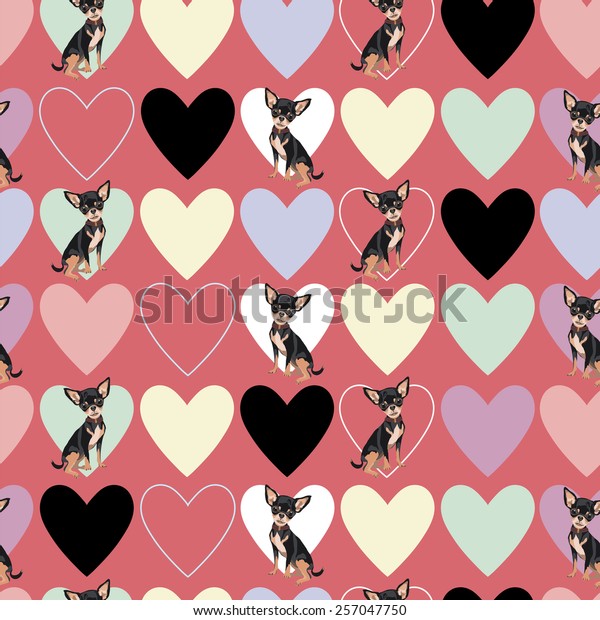 「Seamless Cute Pattern Background Chihuahua Colored」のベクター画像素材（ロイヤリティフリー ...