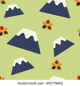 Seamless Cute Pattern Fuji Mountain Maple Stock Vector (Royalty Free ...