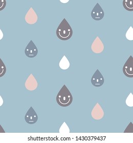 Seamless Cute Rain Drop Rainy Season Stock Vector (Royalty Free ...