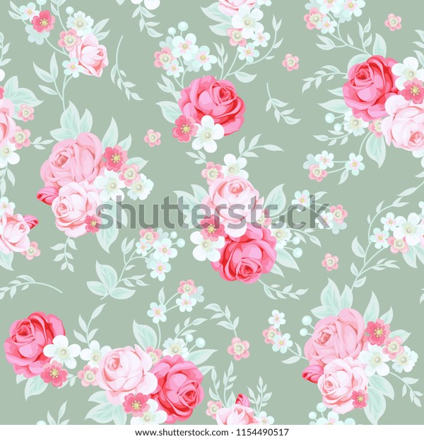 Seamless Cute Vintage Pattern Shabby Chic Stock Vector (Royalty Free ...