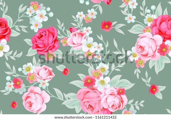 Seamless Cute Vintage Pattern Shabby Chic Stock Vector (Royalty Free ...