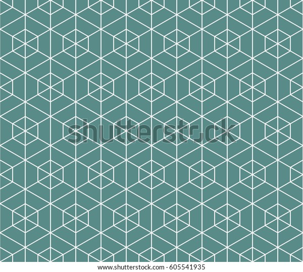 Seamless Cyan White Hexagonal Outline Grid Stock Vector (Royalty Free ...