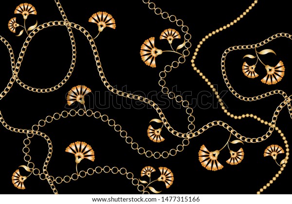 Seamless Decorative Pattern Golden Motif Chains: vetor stock (livre de ...