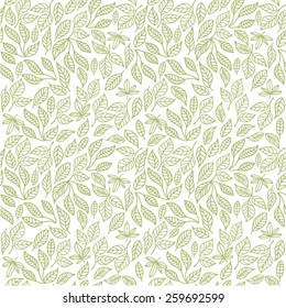Seamless Decorative Template Texture Green Contour Stock Vector ...