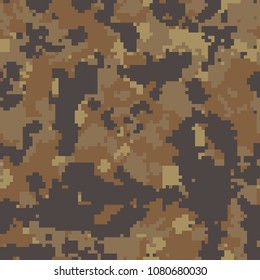 Seamless Digital Pixel Brown Subtle Camo Stock Vector (Royalty Free ...