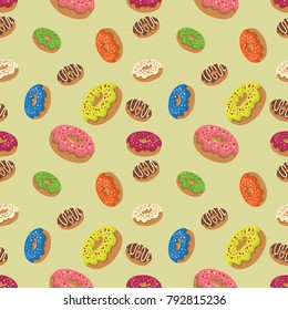 Seamless Donuts Texture Colorfull Stock Vector (Royalty Free) 792815236