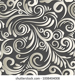 Seamless Vector Scroll Pattern Textile Design Stock Vector (Royalty ...