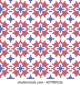 Seamless Embroidered Pattern On Transparent Background Stock Vector ...