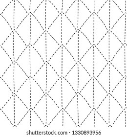 Seamless Embroidery Pattern Handdrawn Grid Dotted Stock Vector (Royalty ...