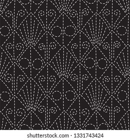 Seamless Embroidery Pattern Handdrawn Grid Fancy Stock Vector (Royalty ...