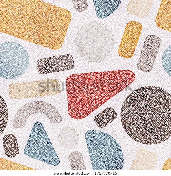 Seamless embroidery pattern in polka dot style. Grunge texture ...