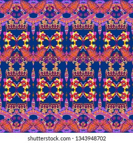 Seamless Ethnic Indian Bright Pattern Ethnic Stock Vector (Royalty Free ...