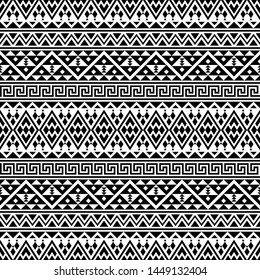 Seamless Ethnic Pattern Black White Color Stock Vector (Royalty Free ...