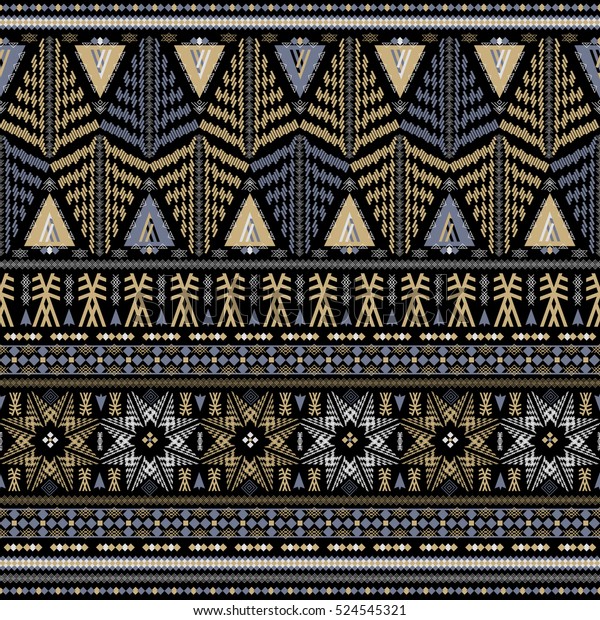 Seamless Ethnic Pattern Decorative Ornament Geometric Stock Vector ...