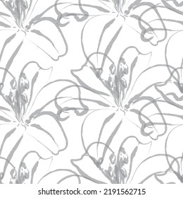 Seamless Fabric Floral Line Pattern Vector Stock Vector (Royalty Free ...