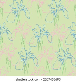 Seamless Fabric Floral Line Pattern Vector Stock Vector (Royalty Free ...